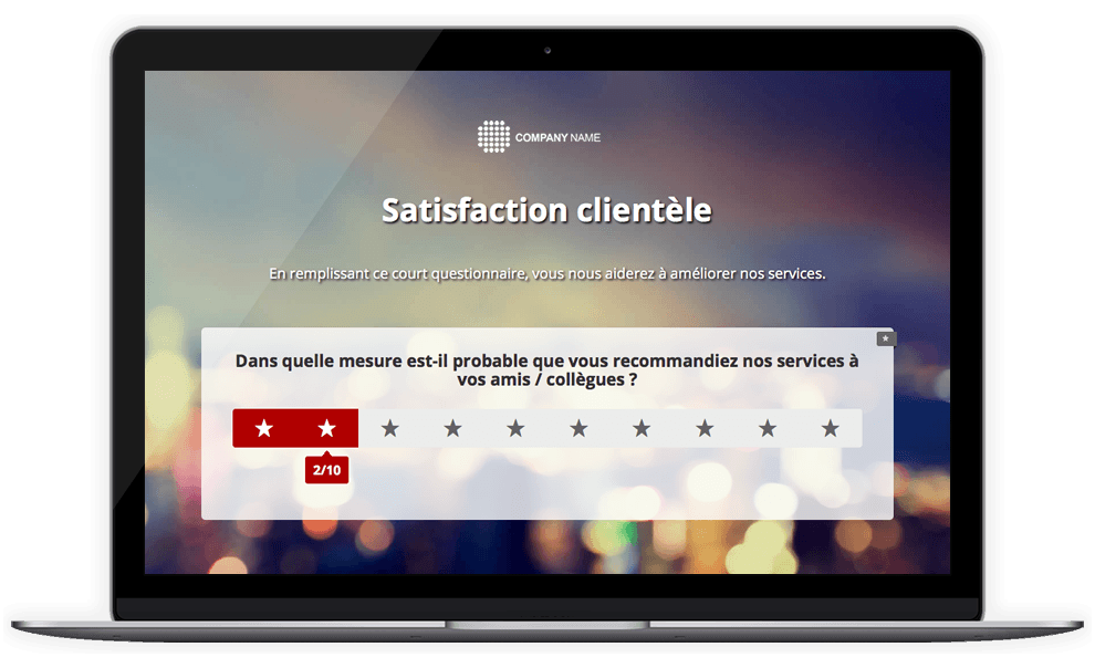 Questionnaire de Satisfaction | Opinions des Clients | Survio.com